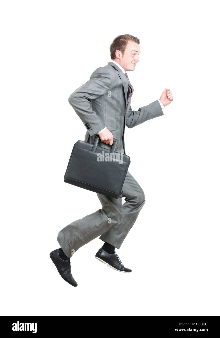 Business man running to work Stock Photo - Alamy