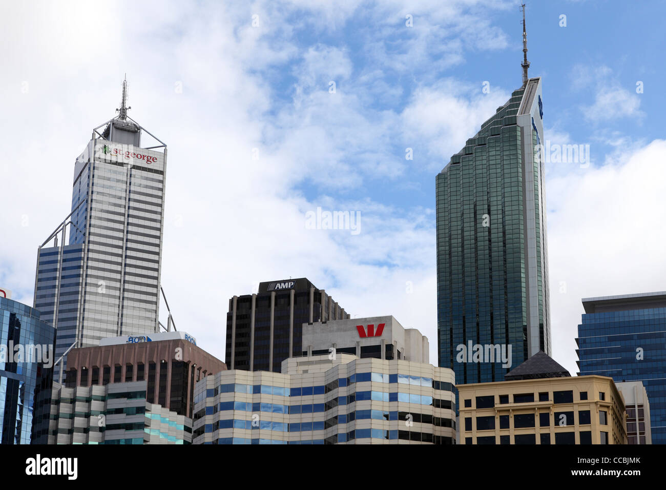 Buildings in the Central Business District (CBD) of Perth, Western ...