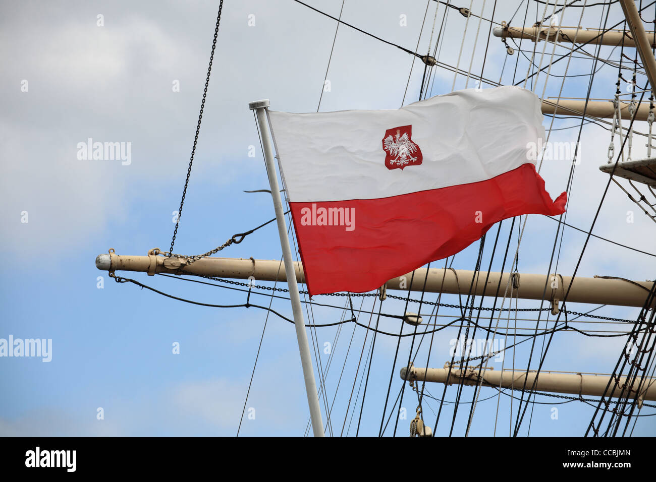 Flag of Poland at the sail ship Stock Photo - Alamy