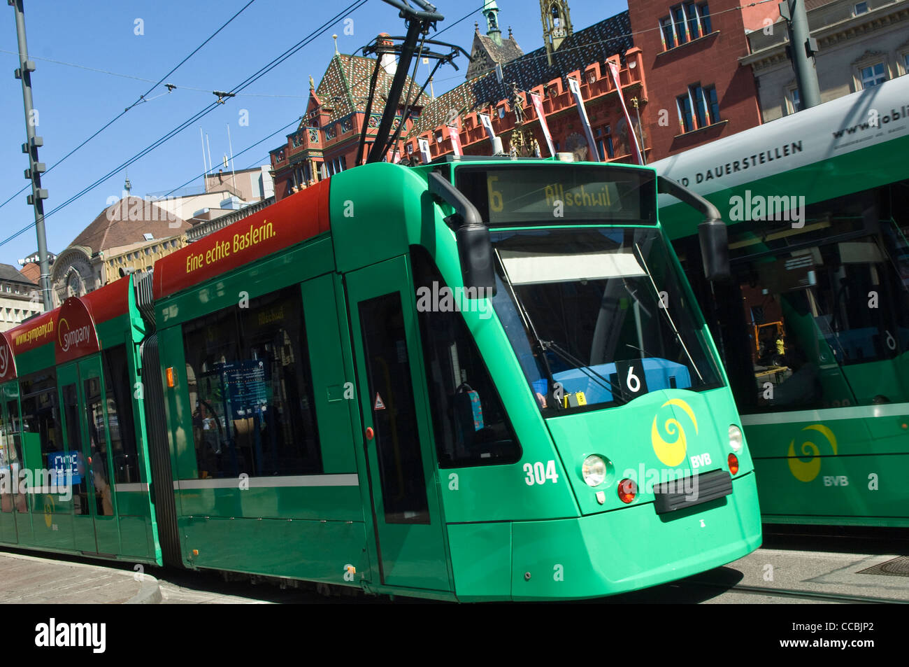 tram in marktplatz, basel, switzerland Stock Photo - Alamy