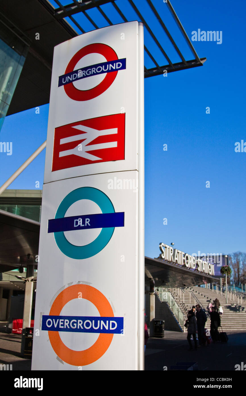 Stratford station connections sign Stock Photo - Alamy