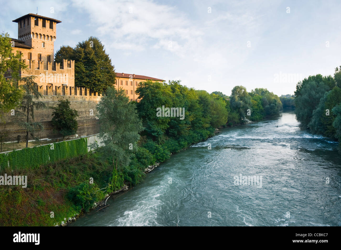 castle and oglio river, pontevico, italy Stock Photo - Alamy