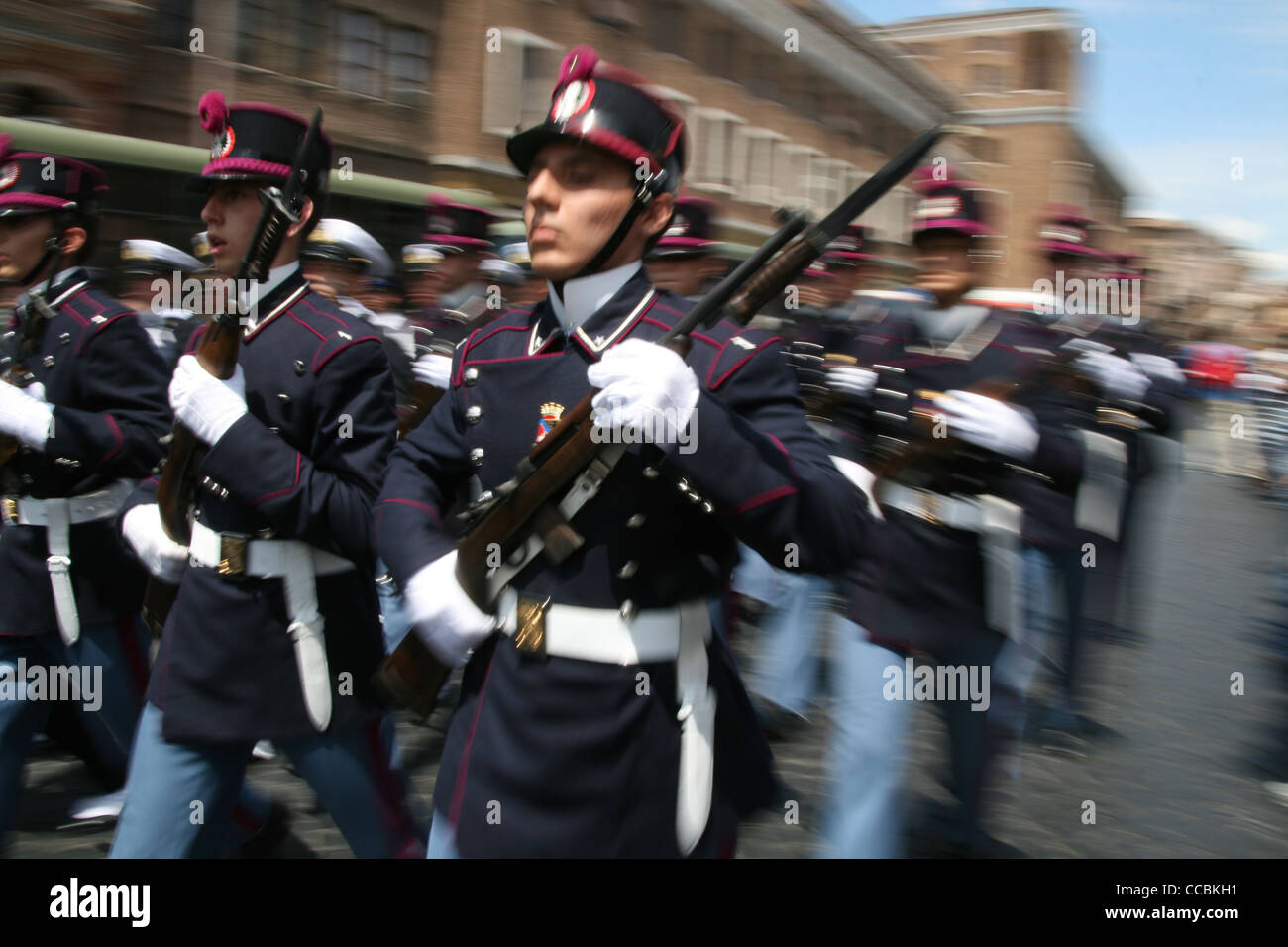 Marching Soldiers Parade Rifles Celebration High Resolution Stock ...