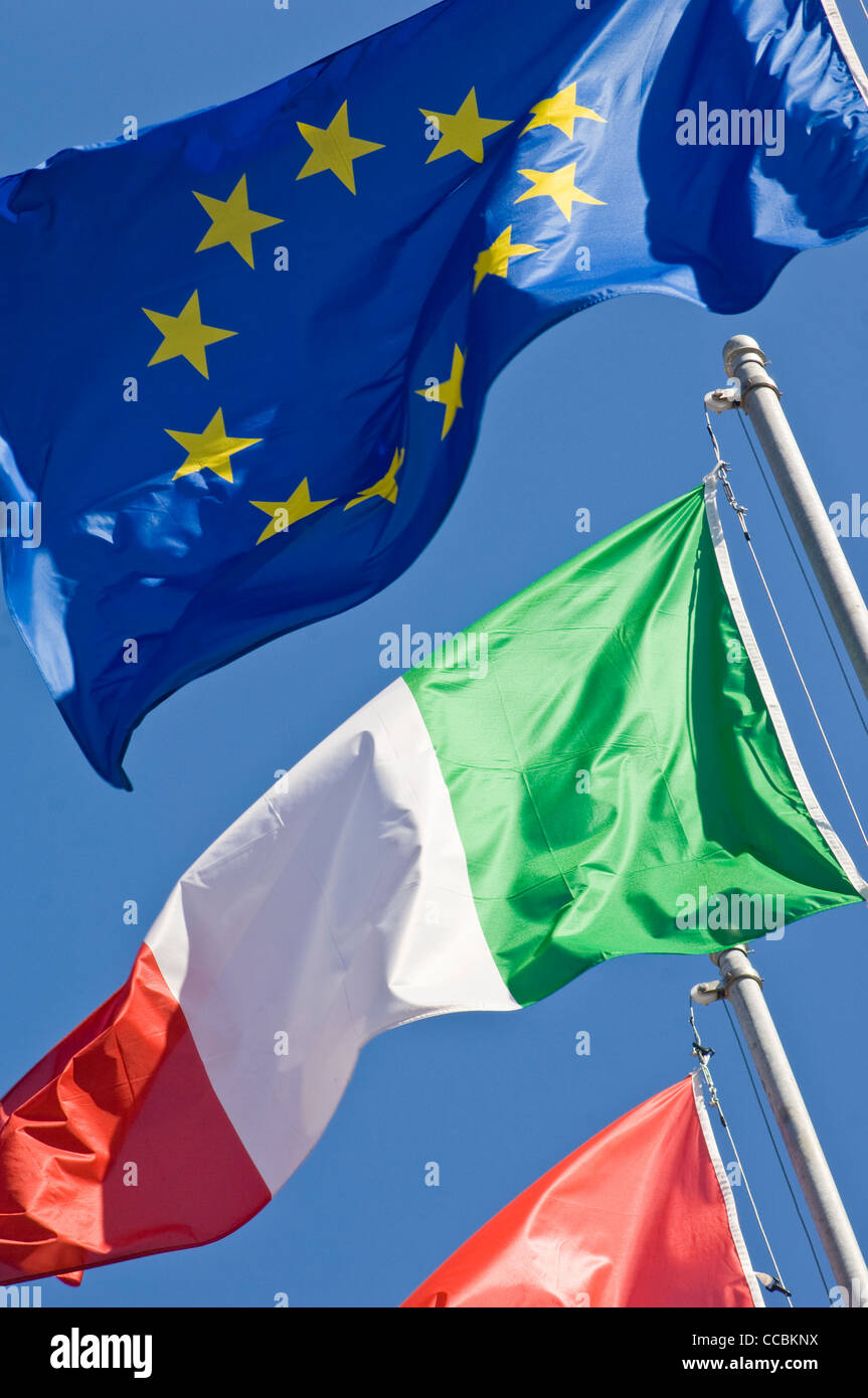 italy and ce flags, nembro, italy Stock Photo - Alamy