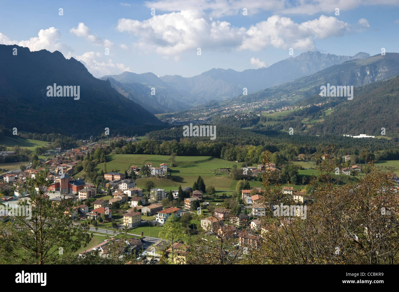 view of seriana valley, clusone, italy Stock Photo - Alamy