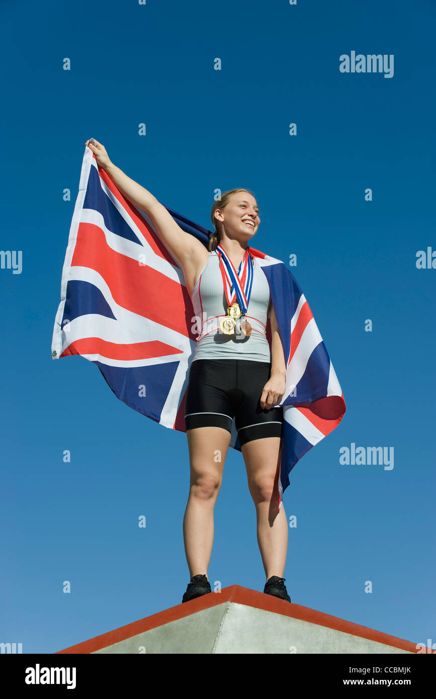 Olympic athlete female medal podium hi-res stock photography and images ...