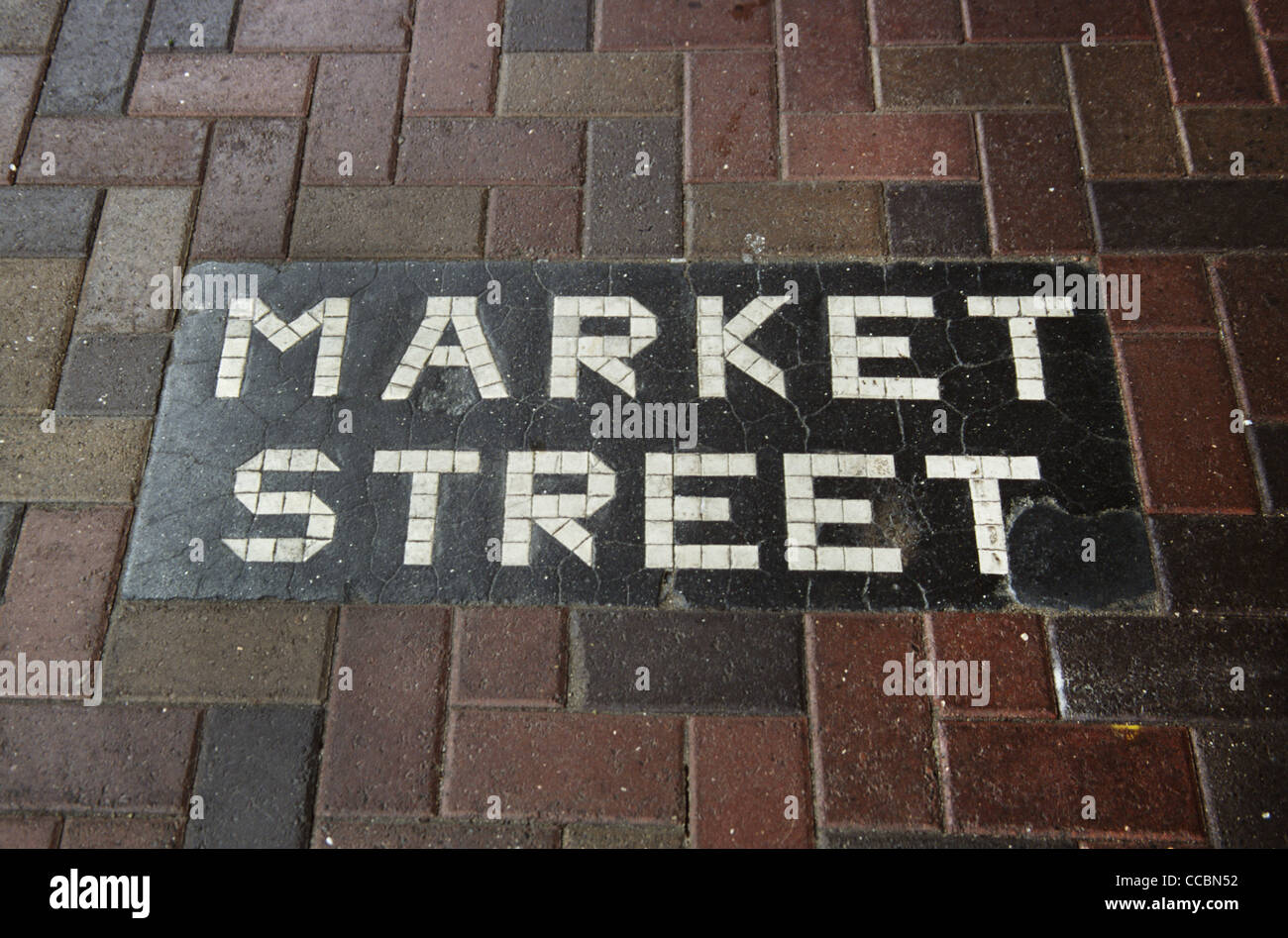 New Zealand Napier Market Street Street sign set into pavement after ...