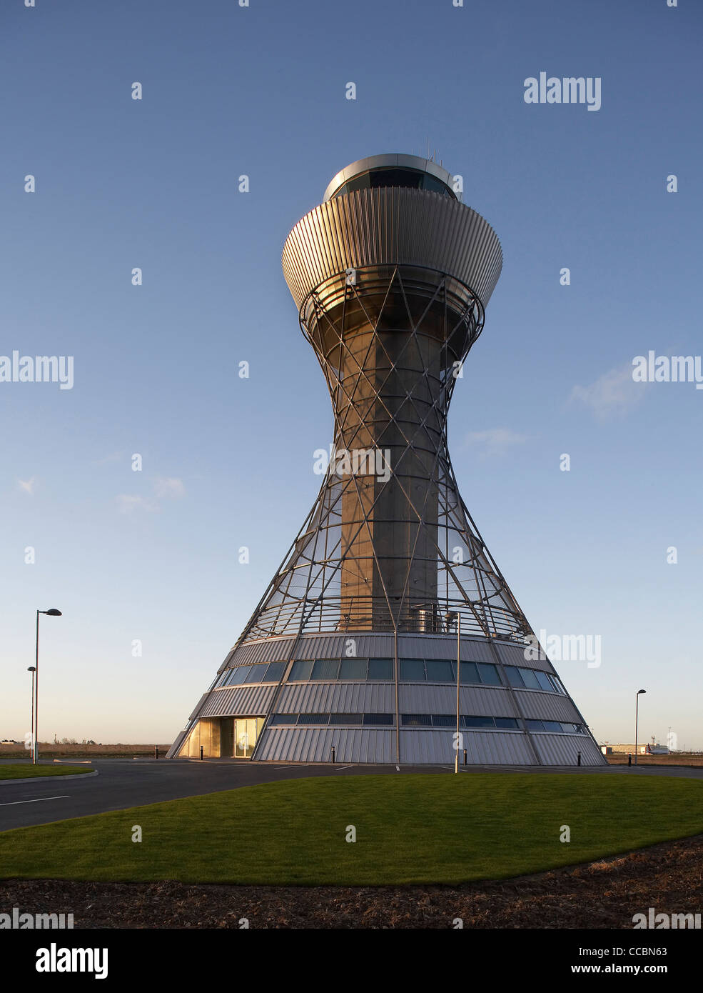 NEWCASTLE AIRPORT CONTROL TOWER LOW ANGLE Stock Photo - Alamy