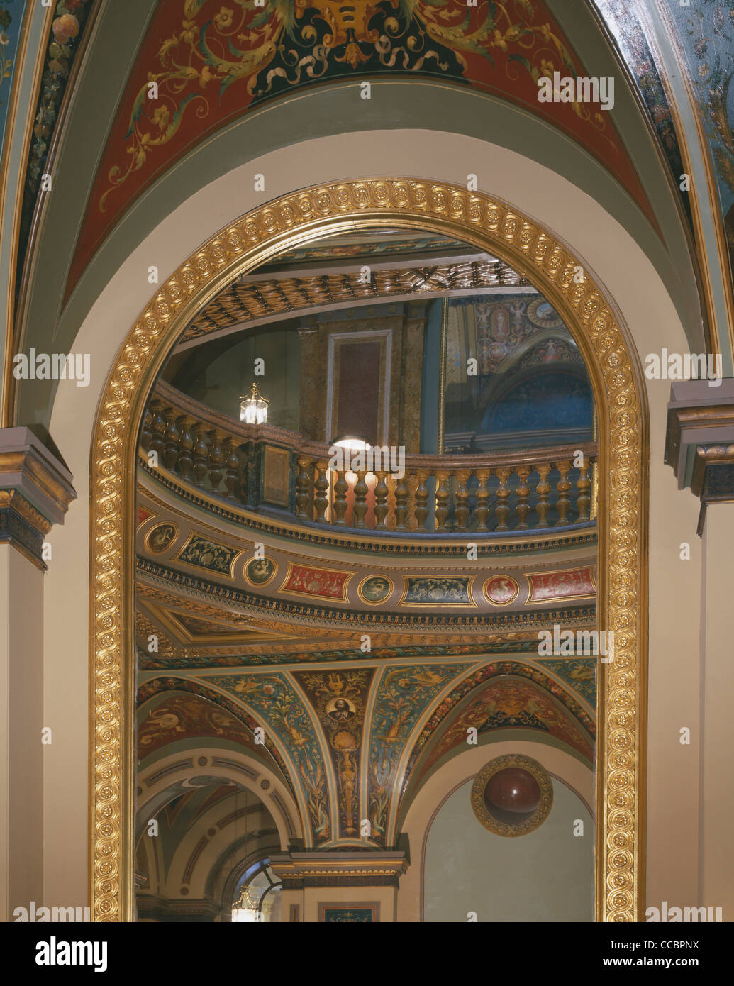 HSBC BANK OFFICES REFLECTION IN MAIN HALL MIRROR Stock Photo - Alamy