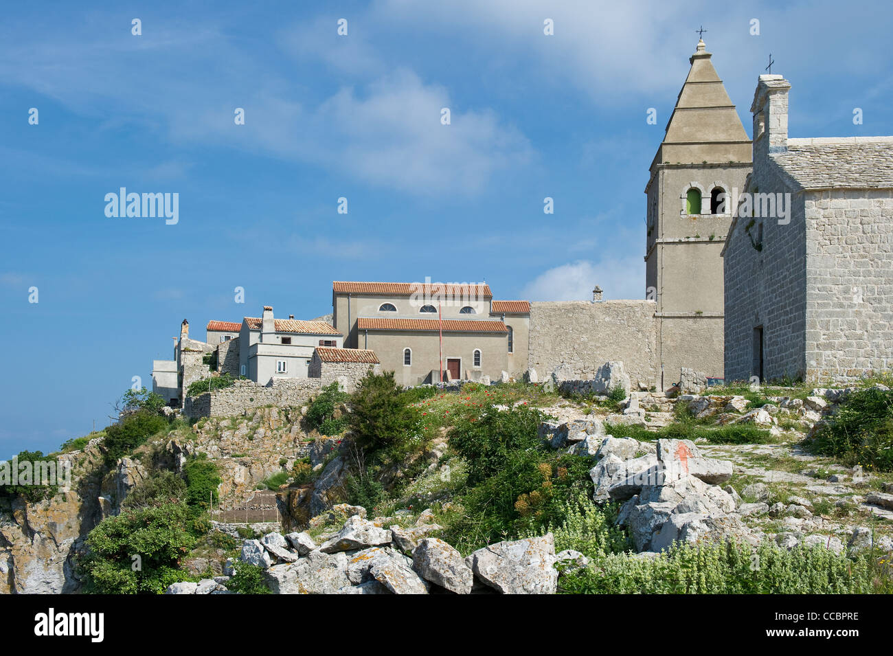 village view, cres island, croatia Stock Photo - Alamy