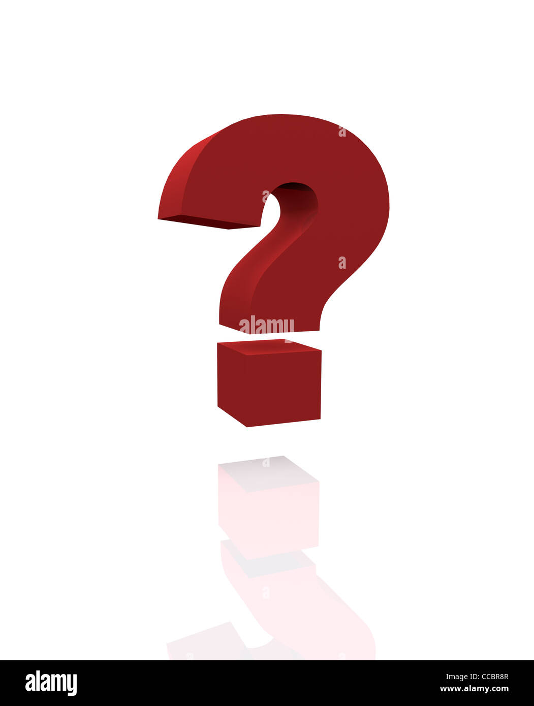 Big red question mark with reflection on a white background Stock Photo ...