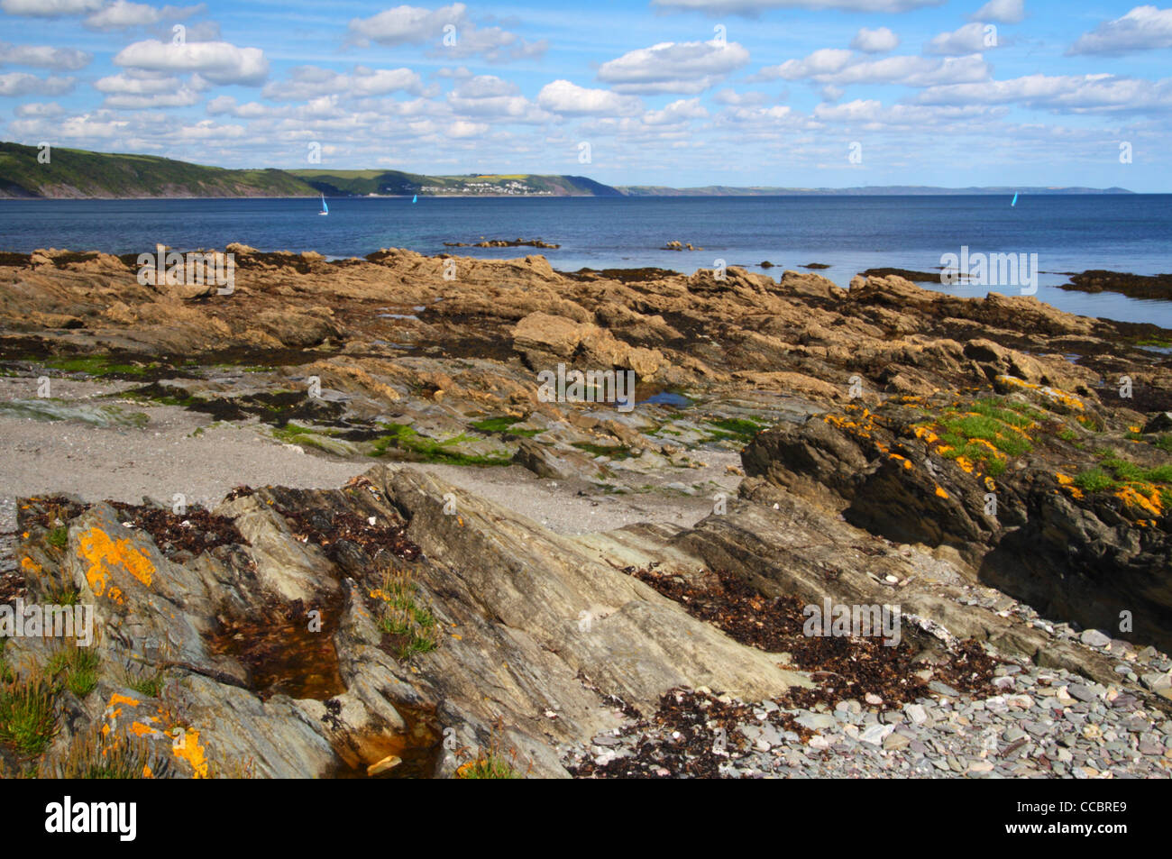 View from Hannafore Point towards Looe, Cornwall, United Kingdom Stock ...