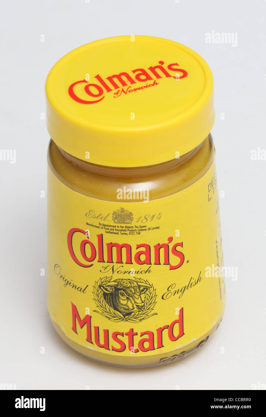 A jar of Coleman's Mustard on a white background Stock Photo - Alamy