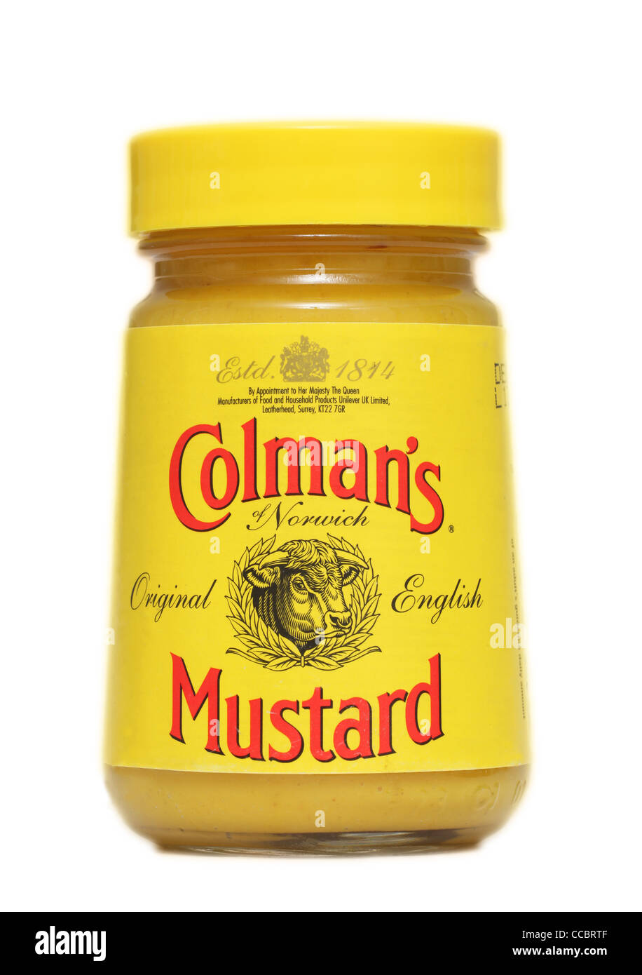 A jar of Coleman's Mustard on a white background Stock Photo - Alamy