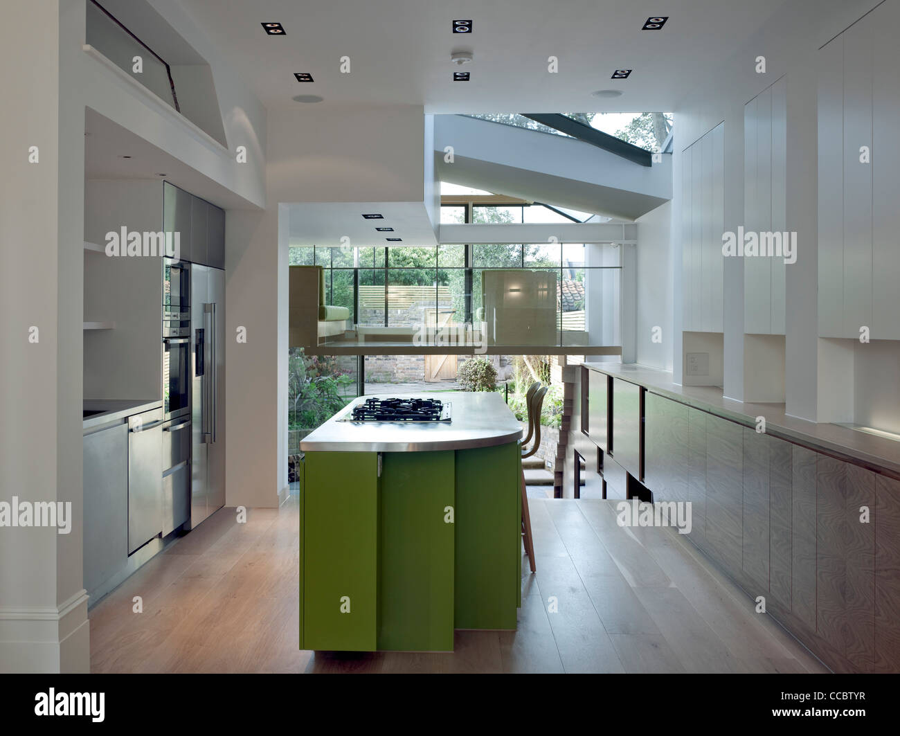 Victoria Park House, Ian Hay Architects, London, 2010, View of kitchen ...