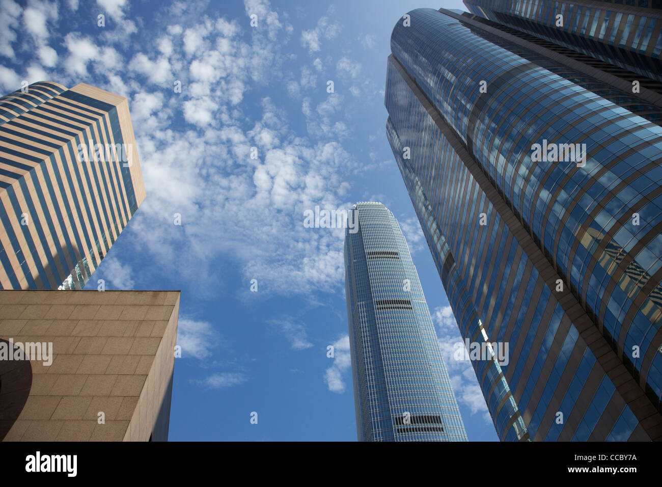 one two and three exchange square towers with the one ifc tower hong ...