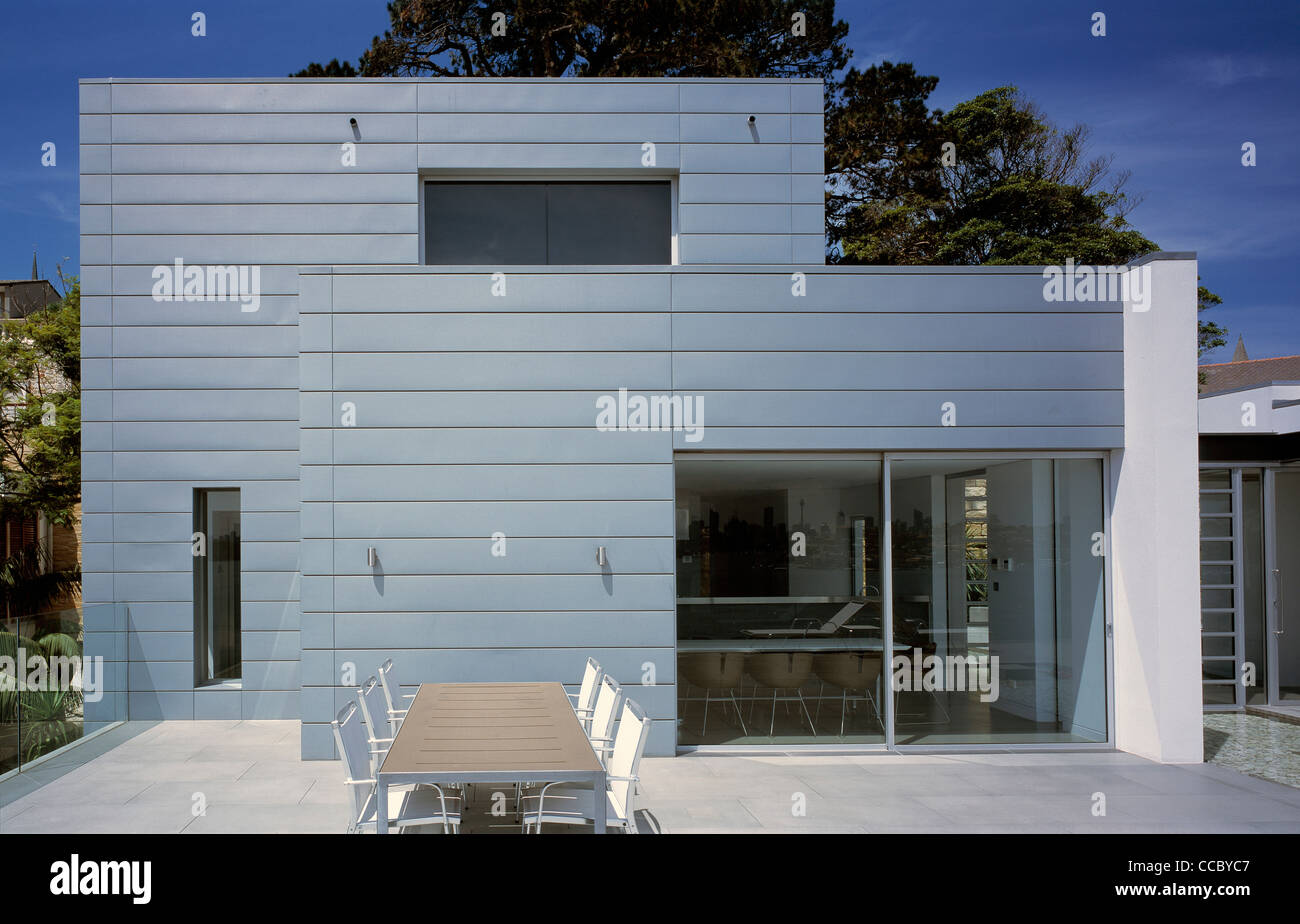 PRIVATE HOUSE STEEL CLADDING ON EXTERIOR Stock Photo - Alamy