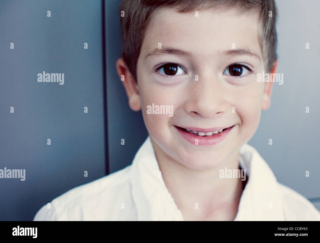 Cropped view boy smiling portrait hi-res stock photography and images ...