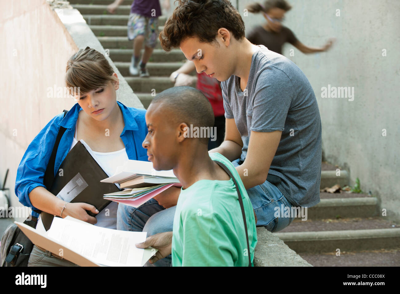 Friends studying together Stock Photo - Alamy
