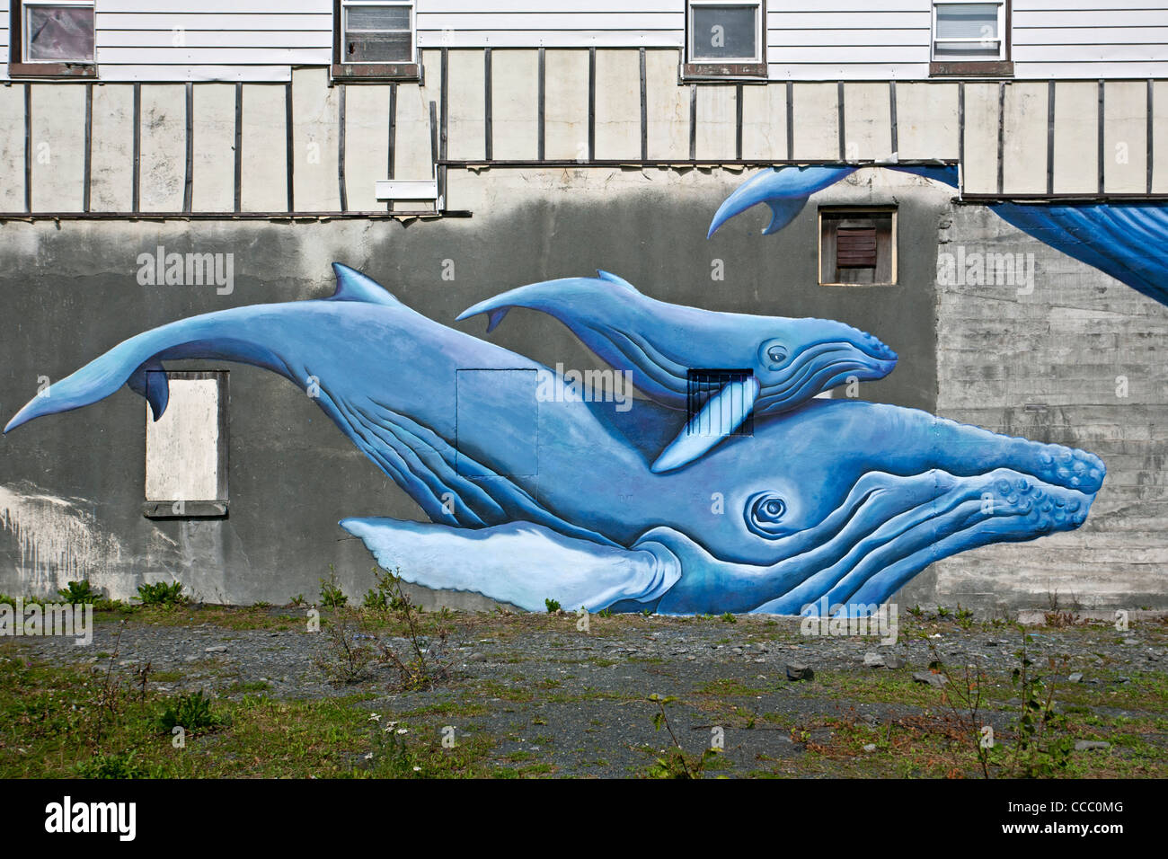 Mural painting. Seward. Alaska. USA Stock Photo - Alamy