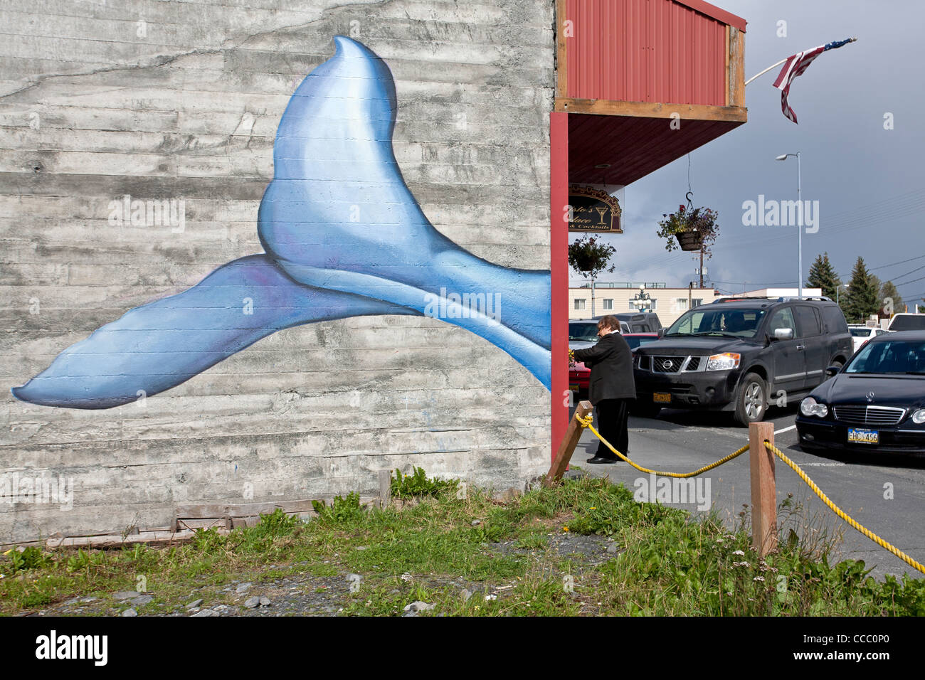 Mural painting. Seward. Alaska. USA Stock Photo - Alamy