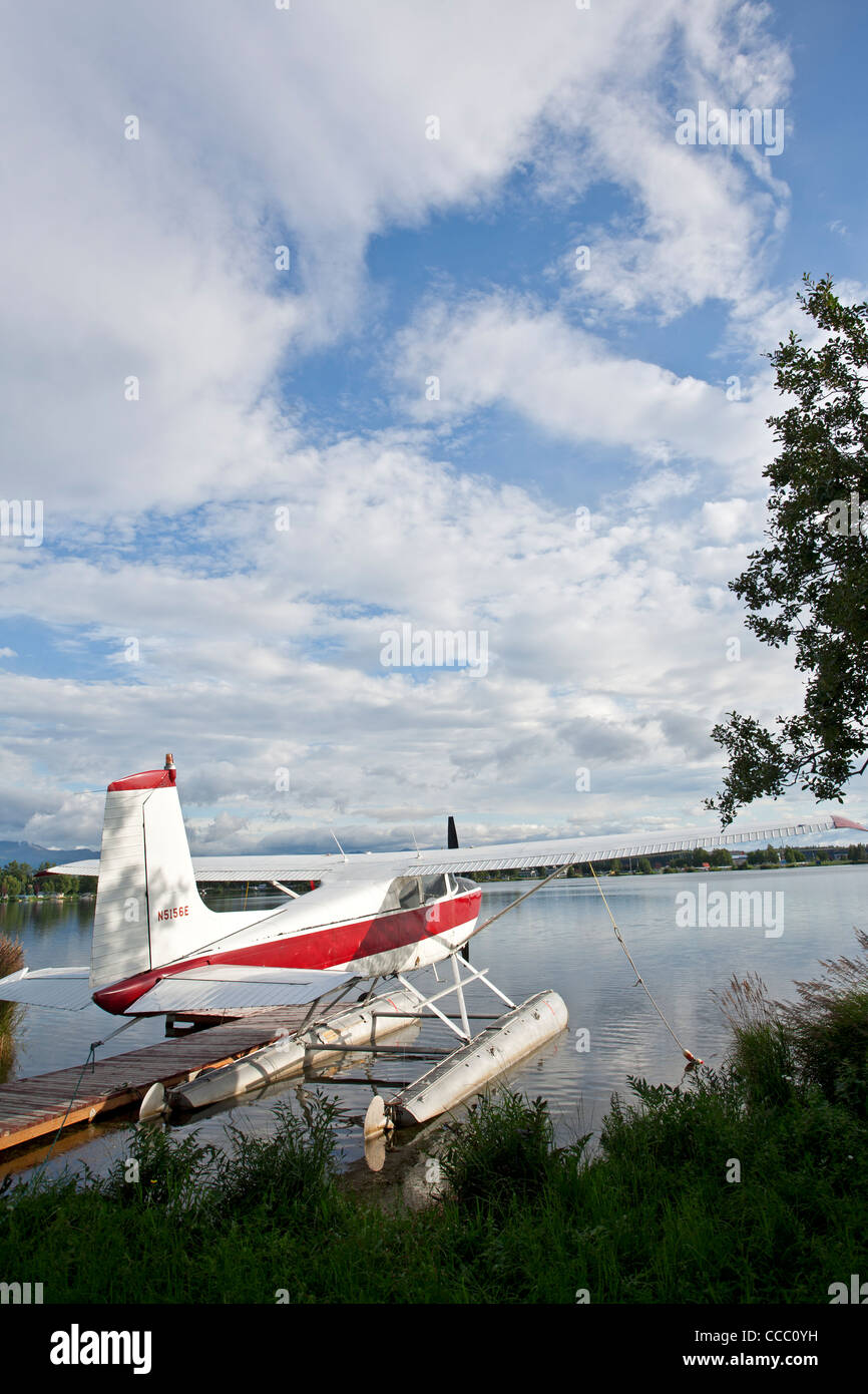 Floatplane. Lake Hood air harbor. Anchorage. Alaska. USA Stock Photo ...