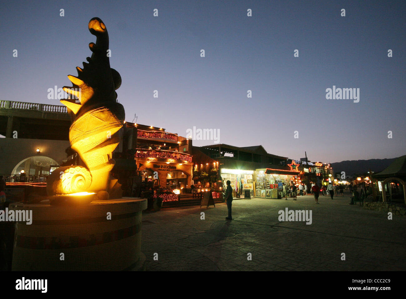 Egypt Dahab,the main commercial street at night Stock Photo - Alamy