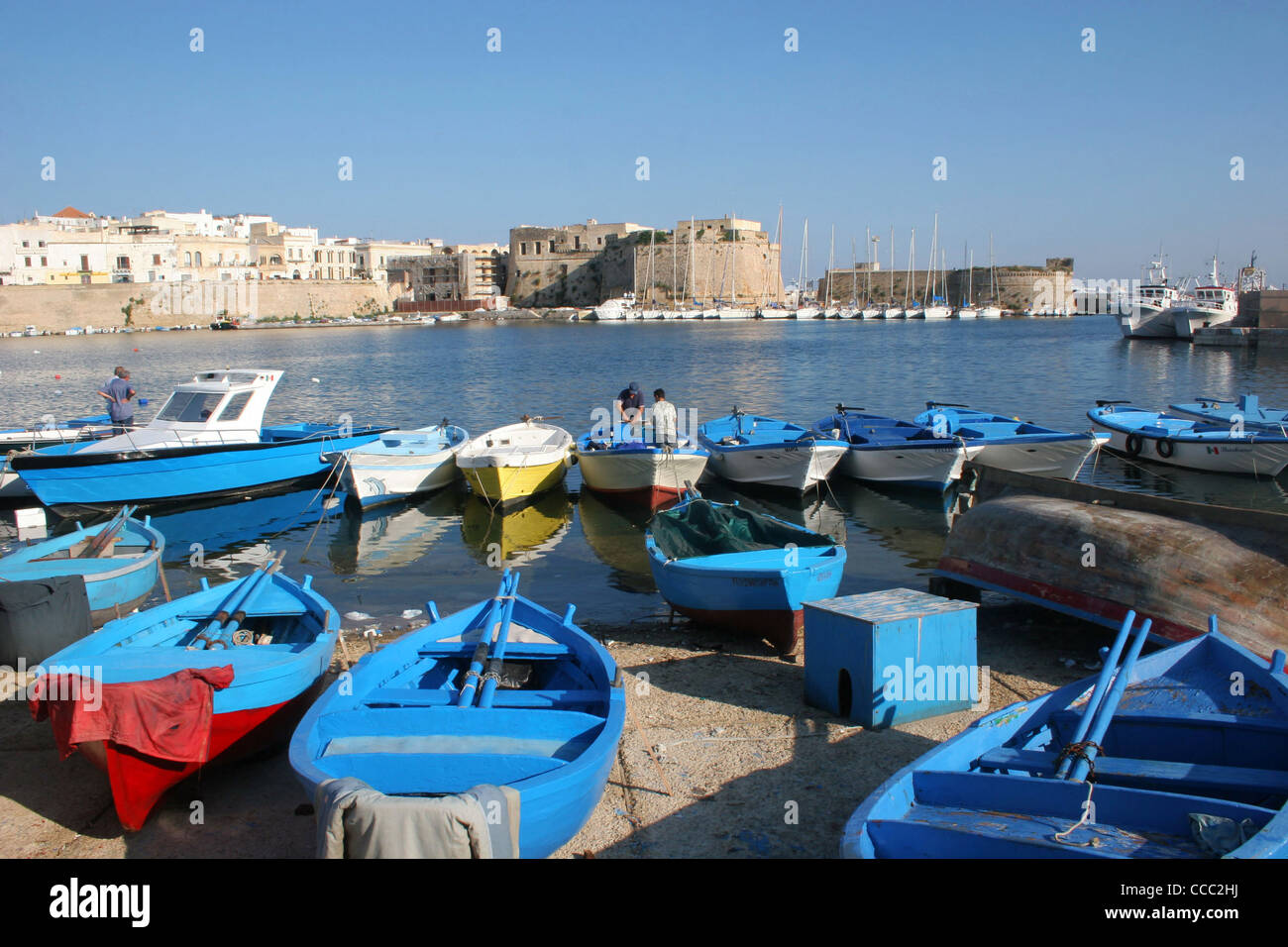 The harbor, Gallipoli, Salentine Peninsula, Apulia, Italy Stock Photo ...