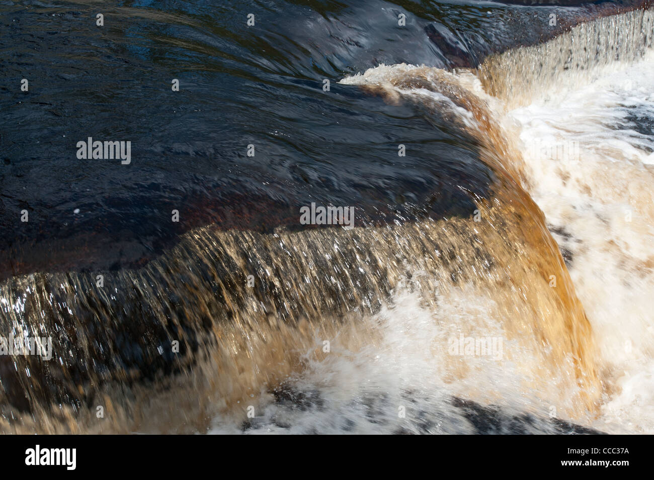 Detail of small waterfall on a river in Telemark, Norway Stock Photo ...
