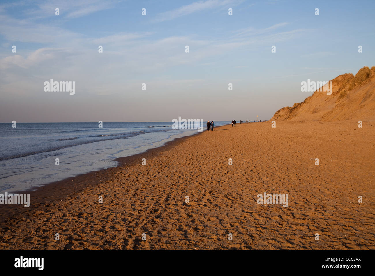 Formby beach,north western England,winter sun light,in the month of ...