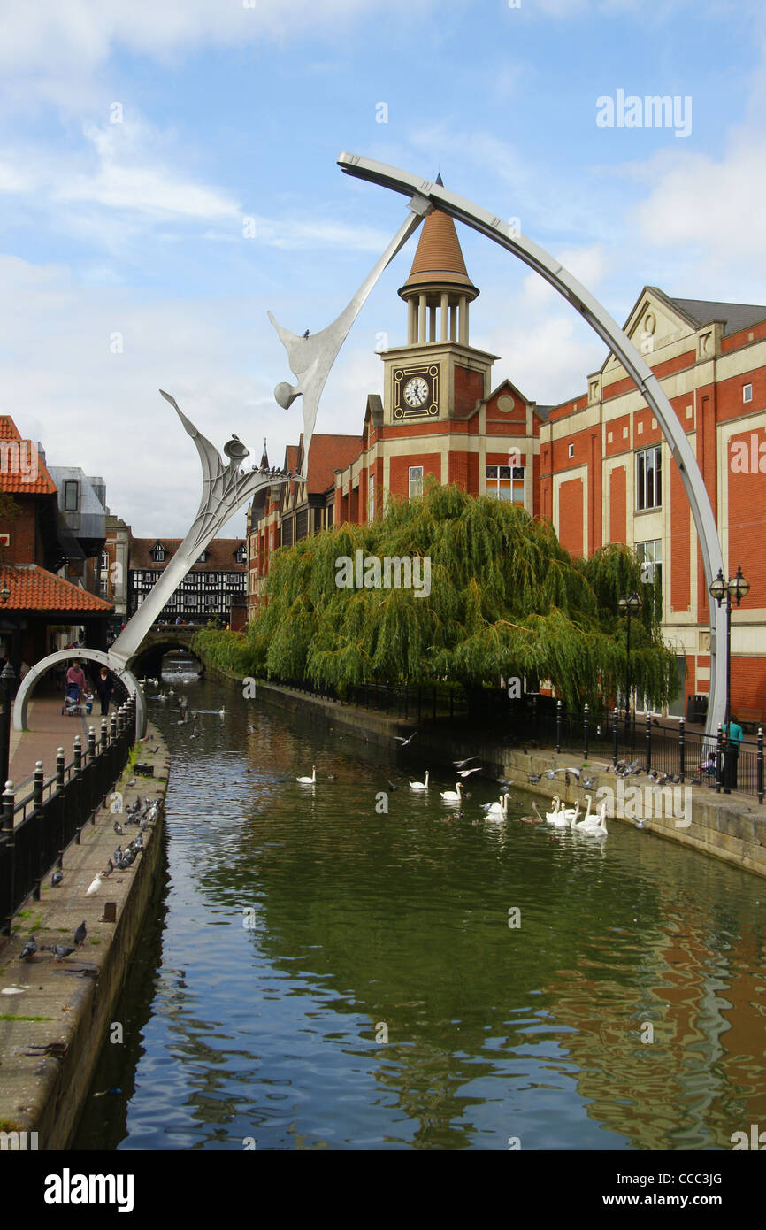 Empowerment, sculpture over River Witham, Lincoln Stock Photo - Alamy