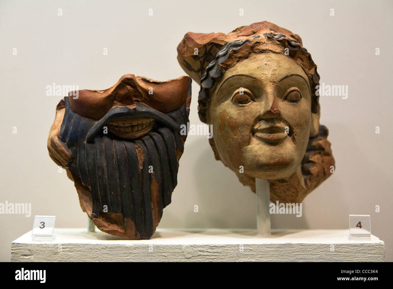 Fragments of clay statues. Archaeological Museum of Olympia ...