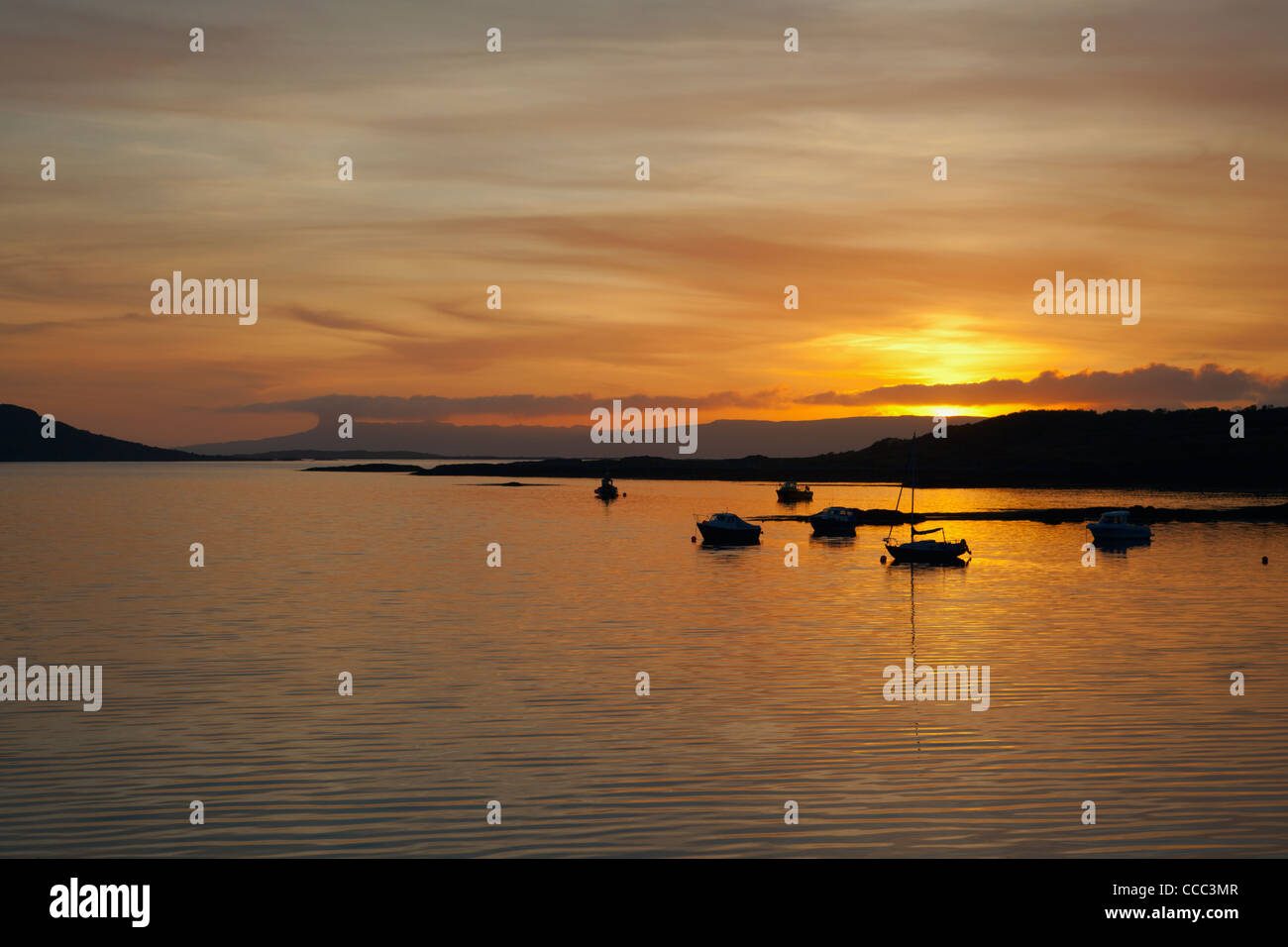 Sunset Arisaig Harbour Highland Region Scotland Stock Photo - Alamy