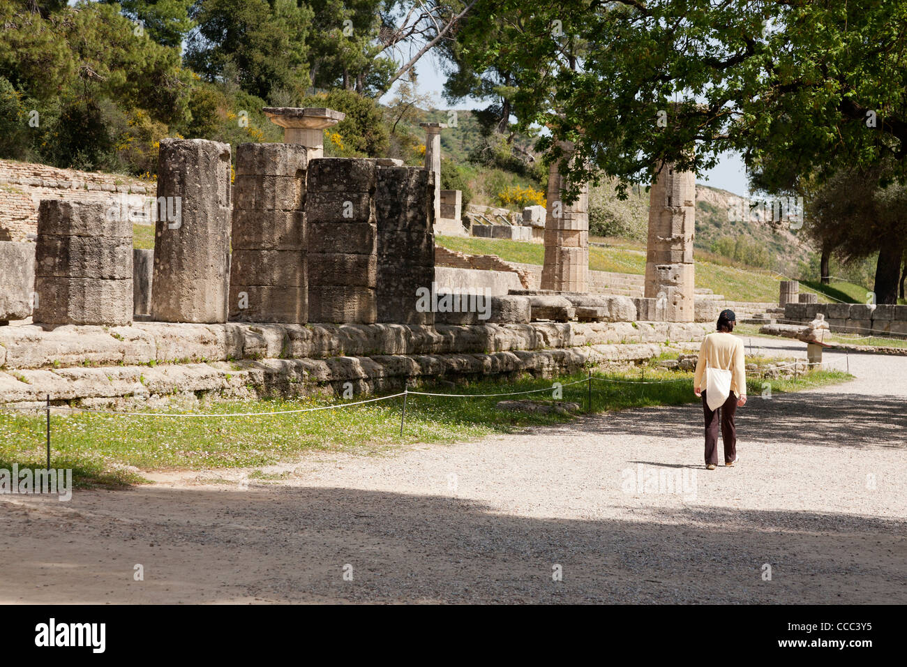 Archaeological area. Altis, Olympia, Peloponnese, Greece Stock Photo ...