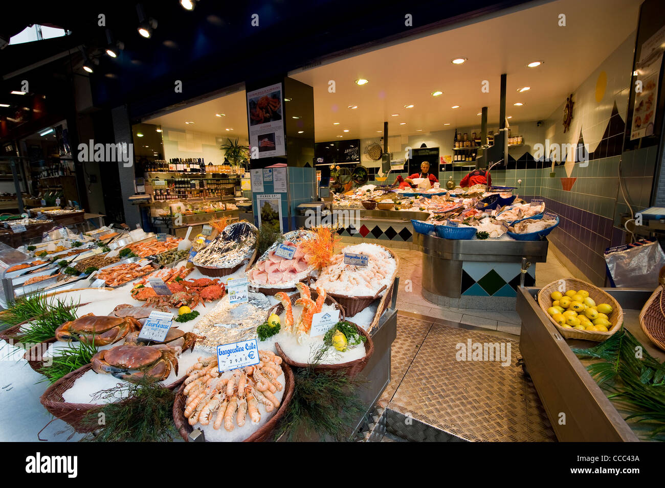 Fish market at Marchè Moufettard, Paris France Stock Photo - Alamy