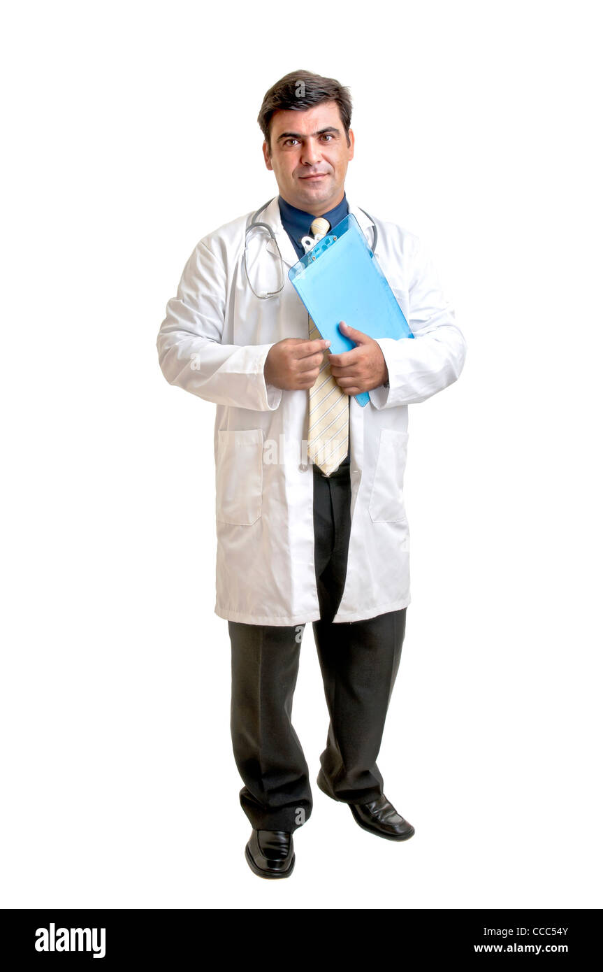 Doctor isolated against a white background Stock Photo - Alamy