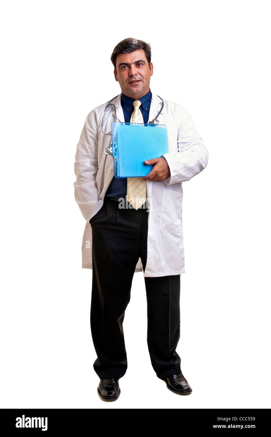 Doctor isolated against a white background Stock Photo - Alamy