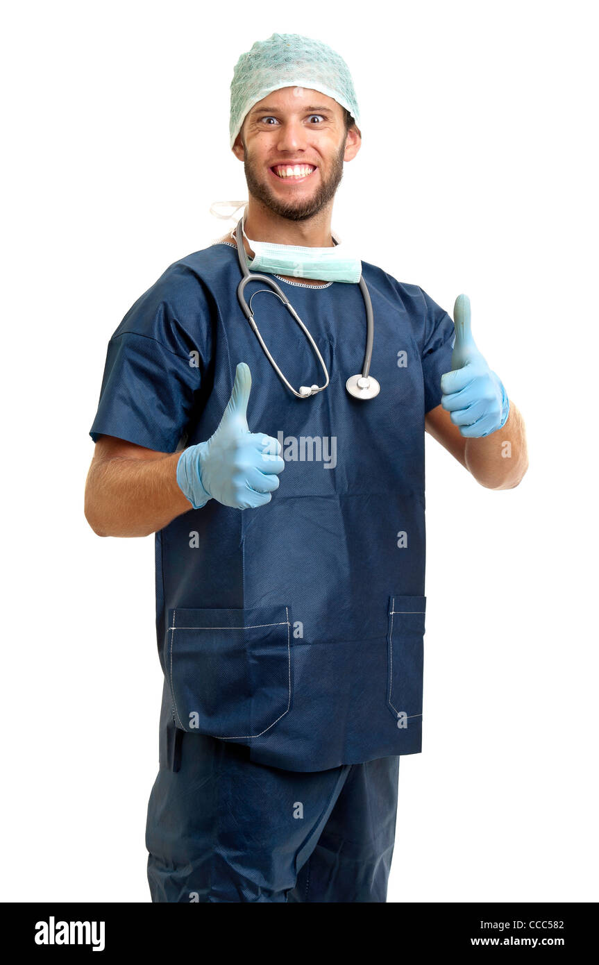Doctor isolated against a white background Stock Photo - Alamy