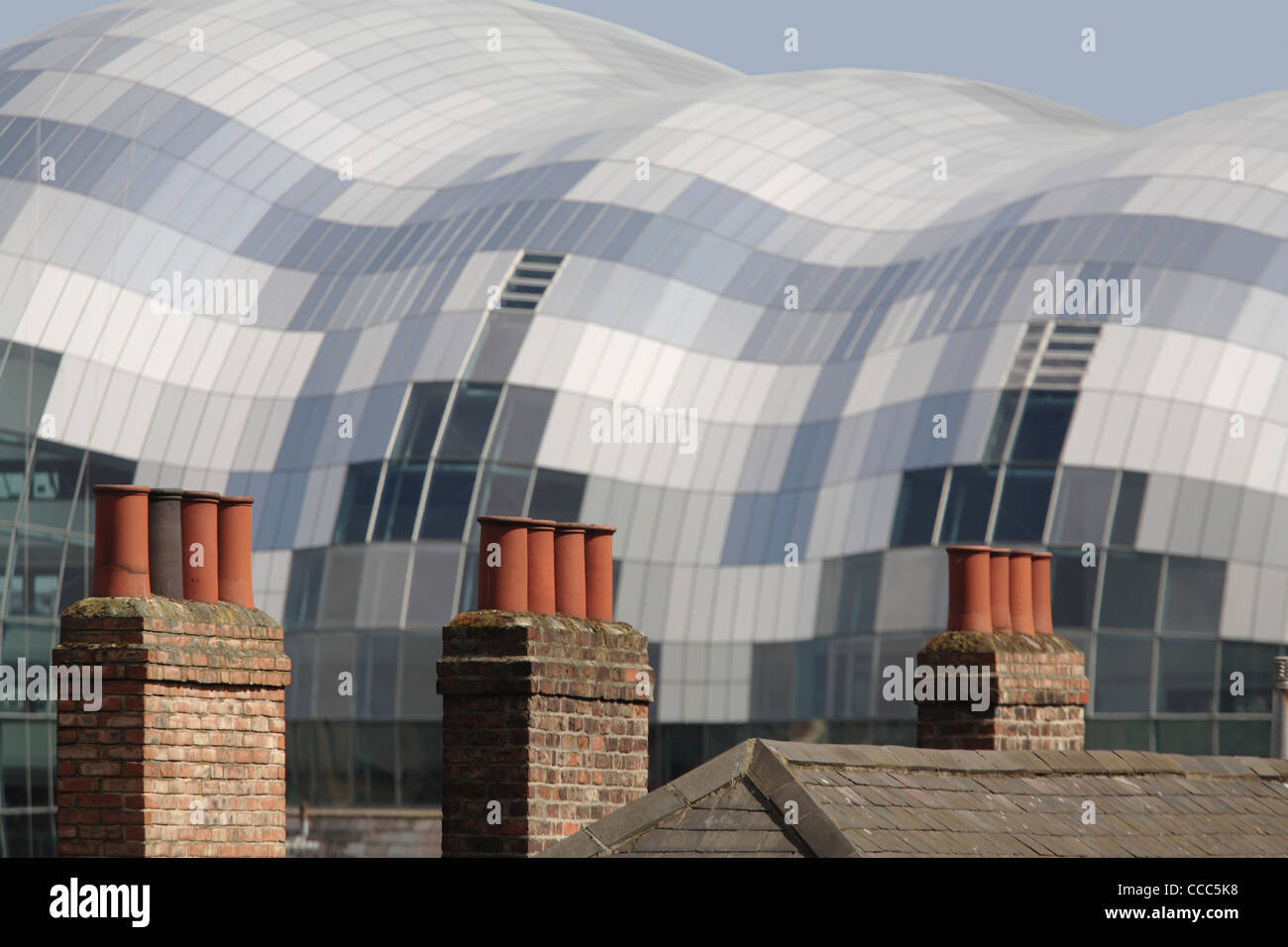 the sage, foster & partners, newcastle gateshead uk, 2004, seen over ...