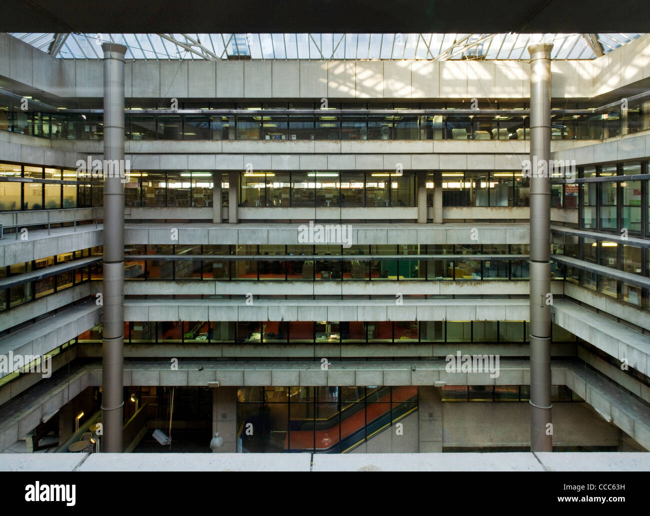 birmingham central library john madin exterior view from inside atrium ...