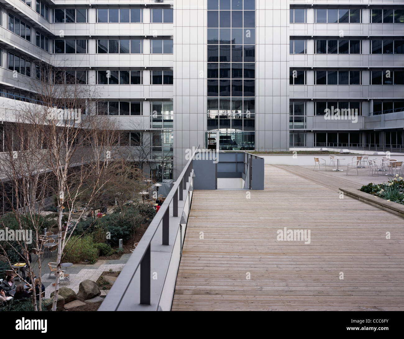 BBC MEDIA VILLAGE WHITE CITY BUILDING TERRACE Stock Photo - Alamy