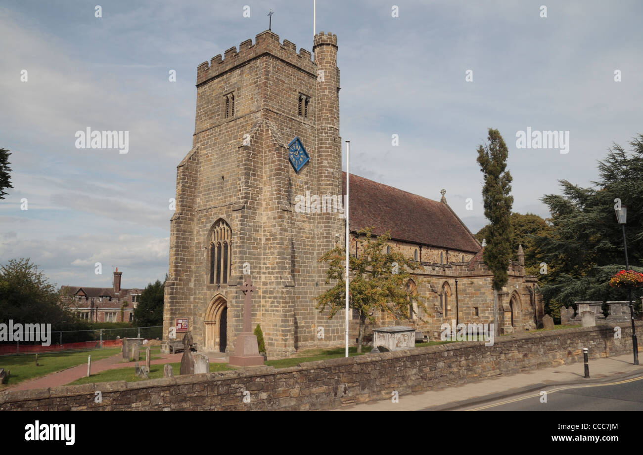 The Saint Mary The Virgin church in Battle, East Sussex, UK Stock Photo ...