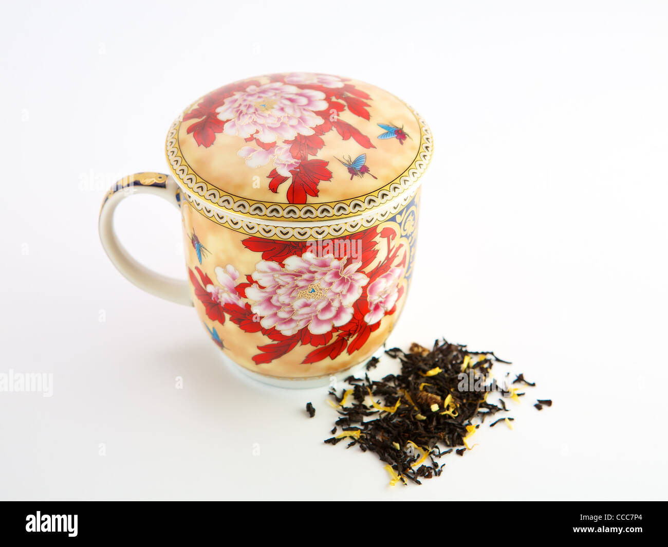 Tea cup on a white background Stock Photo - Alamy