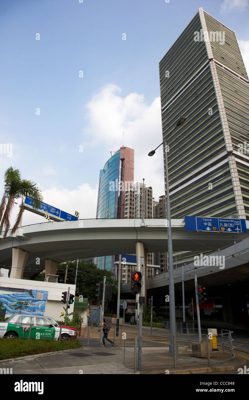 elevated highway over connaught road west western district hong kong ...