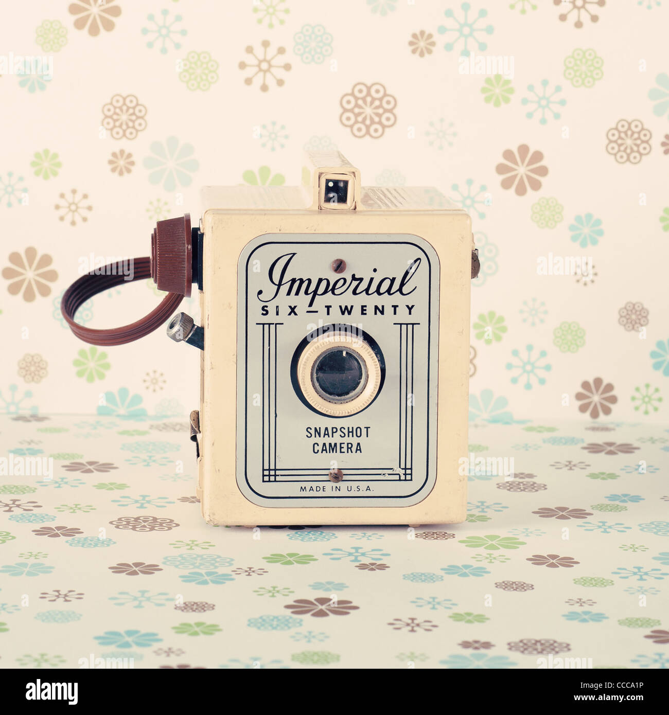 Vintage Cream Film Camera Stock Photo - Alamy