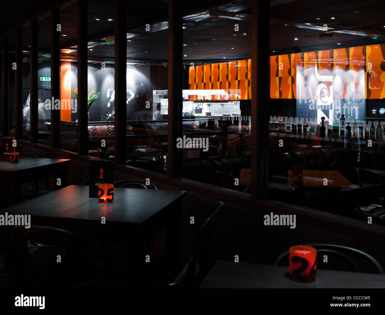 to dance floor from bar tables with reflection of bar graphics Stock ...