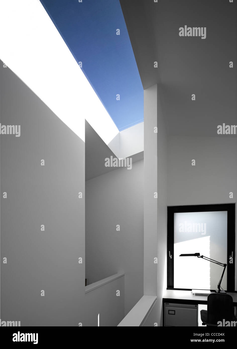 INTERIOR VIEW SHOWING LIGHT WELL AND STUDY Stock Photo - Alamy