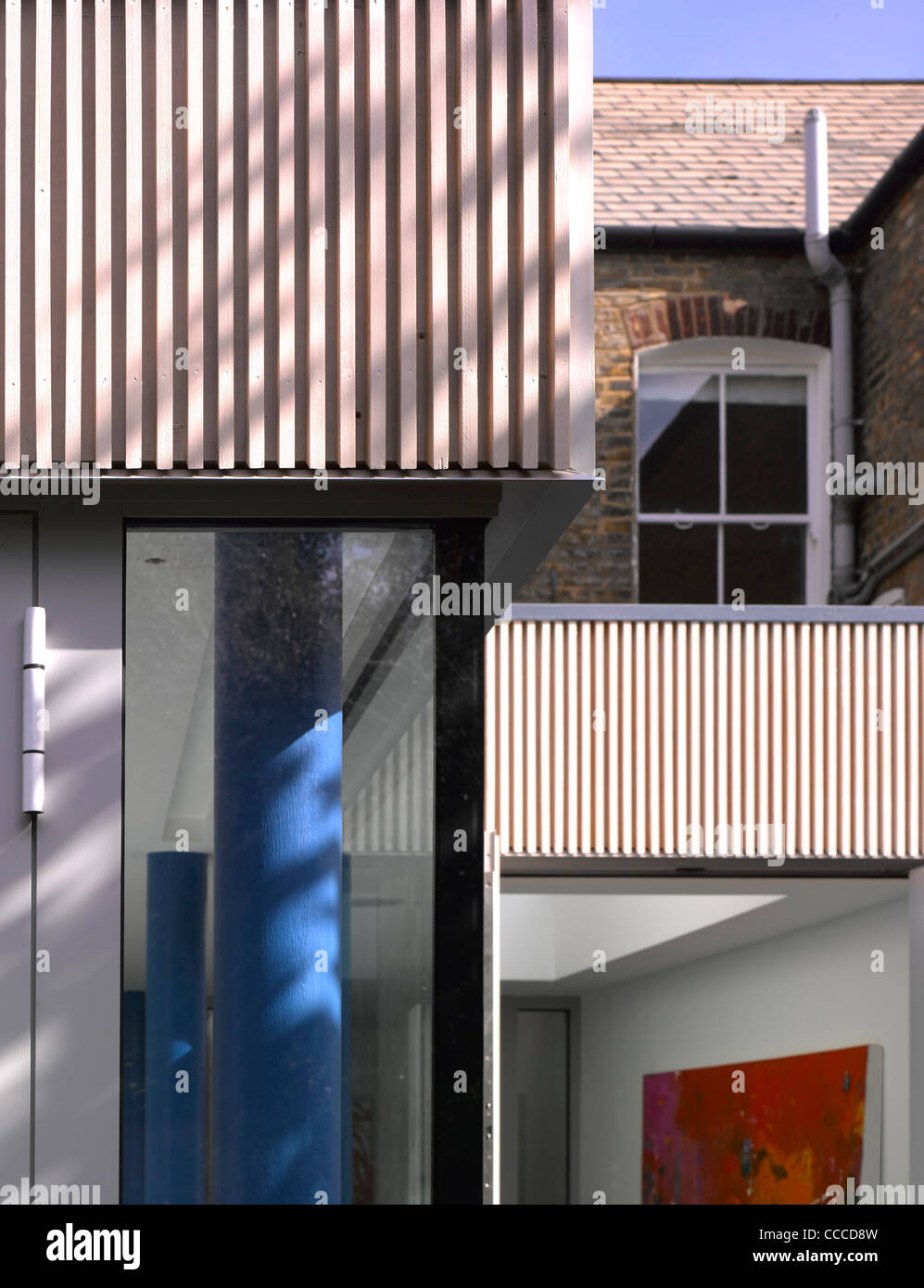 private residence-wood cladding detail Stock Photo - Alamy