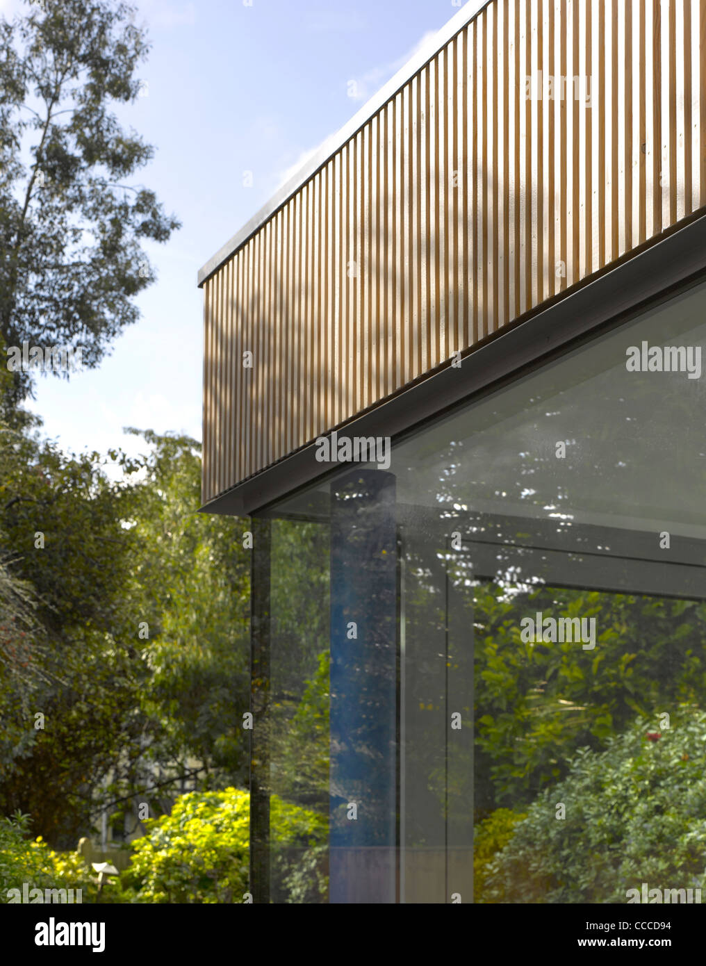 private residence-wood cladding detail Stock Photo - Alamy