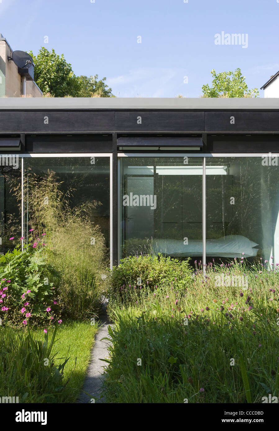 3a Hampstead Lane, Duggan Morris Architects, Exterior showing landscape ...